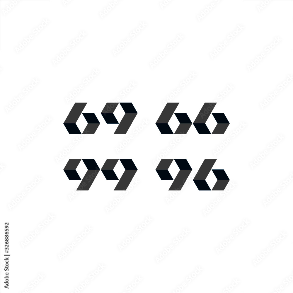 96 logo number design nine six Stock Vector | Adobe Stock