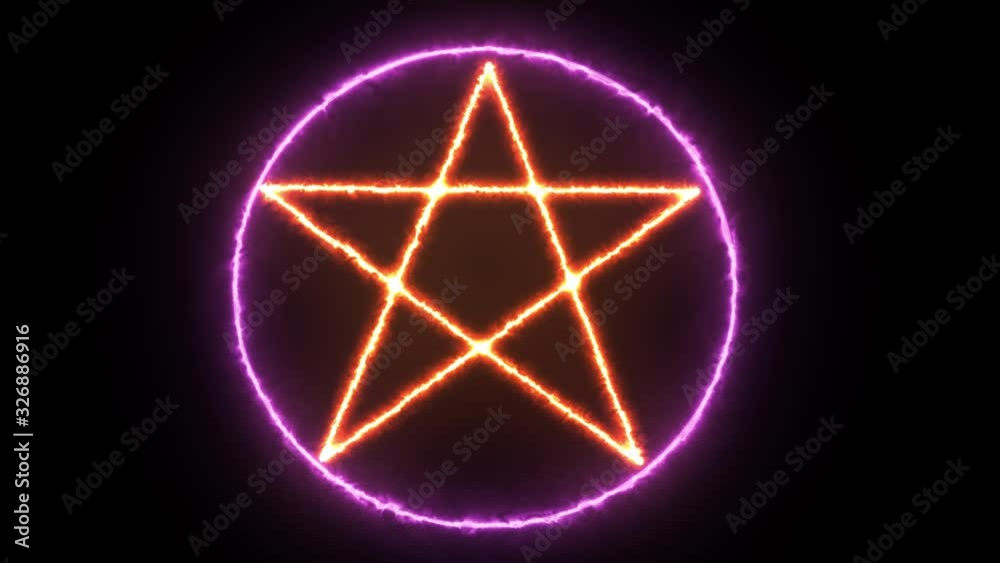 Stockvideo Burning pentagram as mystical concept. Summoning ritual of ...