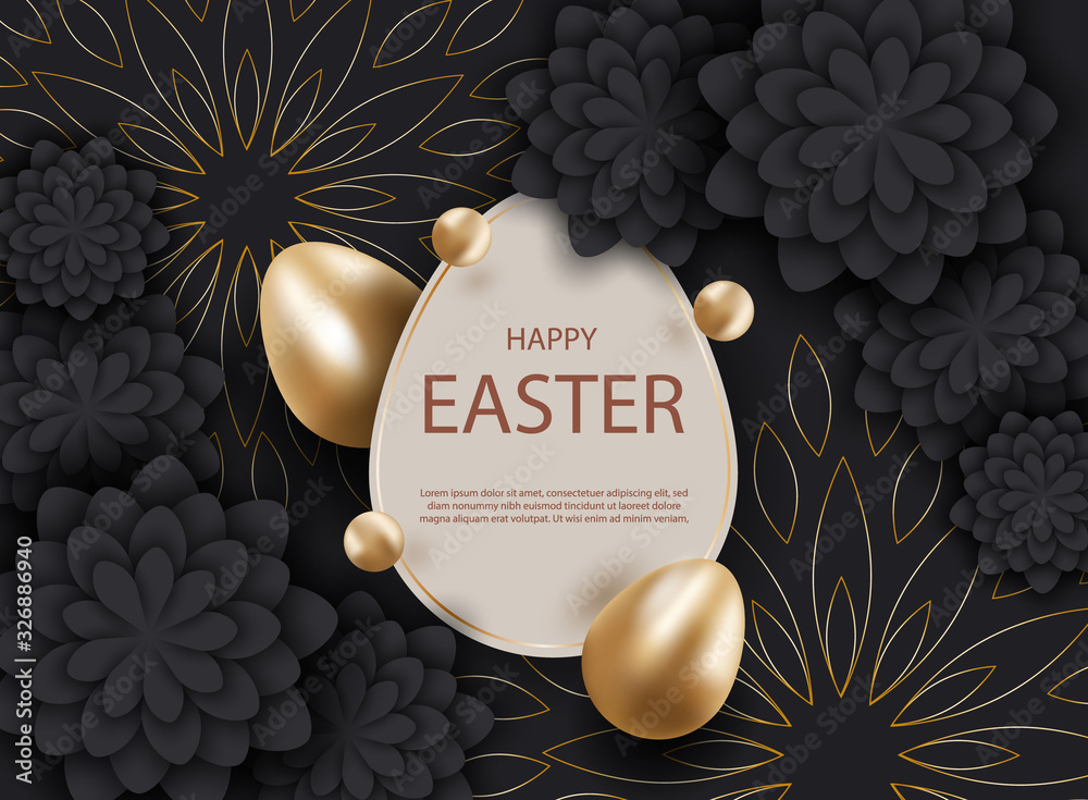 Easter dark background. Minimalist black, black texture, abstract black ...