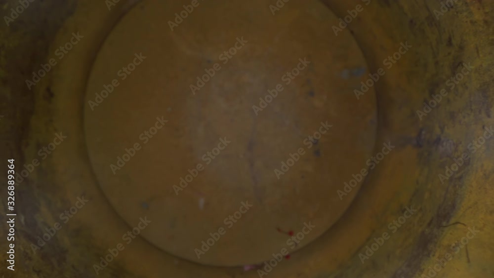 Inside the metal pipe, metallic texture tube. Dolly shot of the lens ...