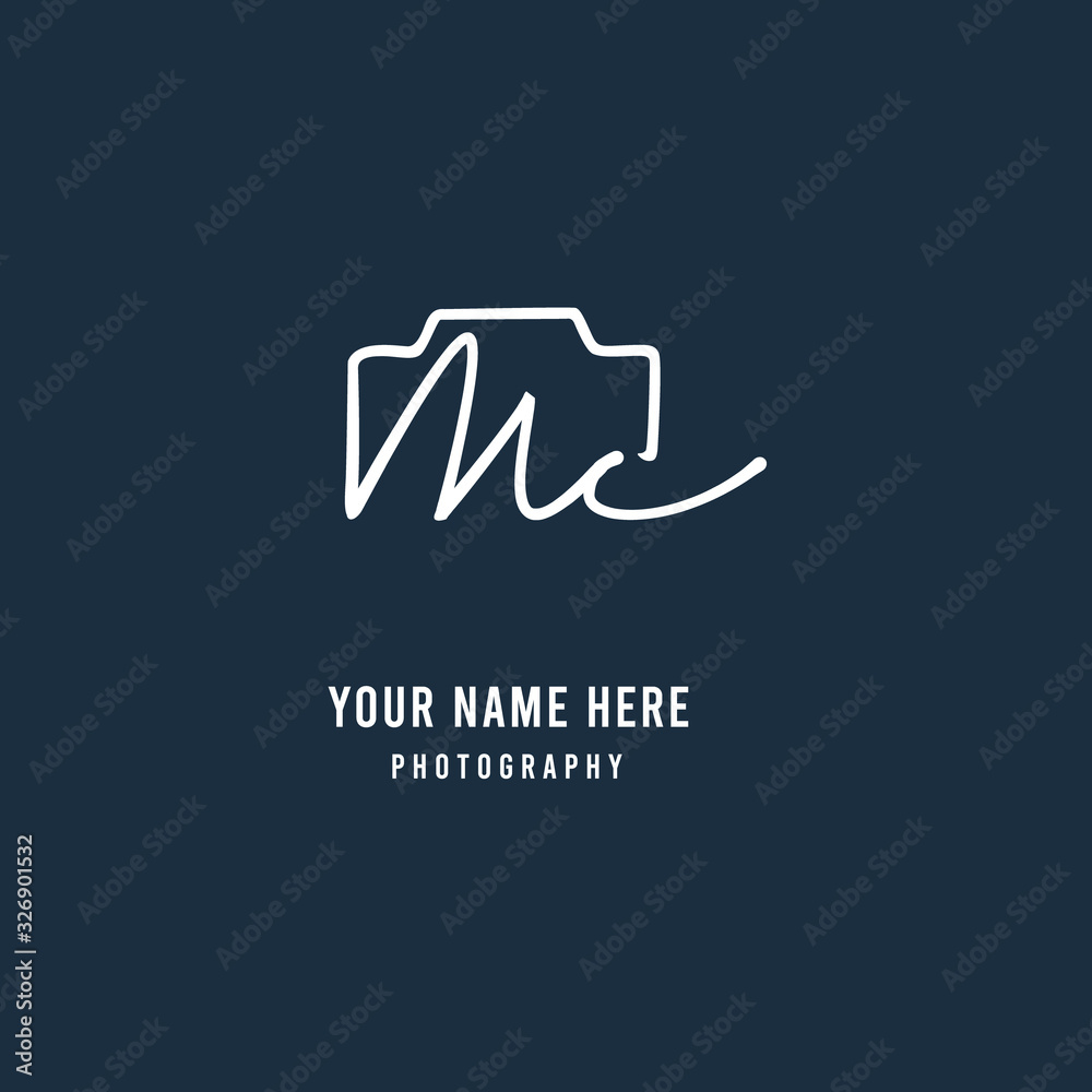 Mc Initial Signature Photography Logo Stock Vector | Adobe Stock