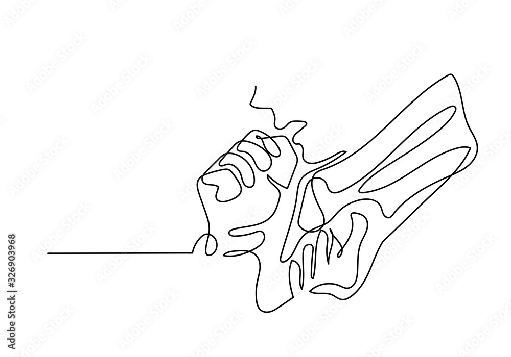 One continuous line of One continuous line of Coronavirus COVID-19 in ...