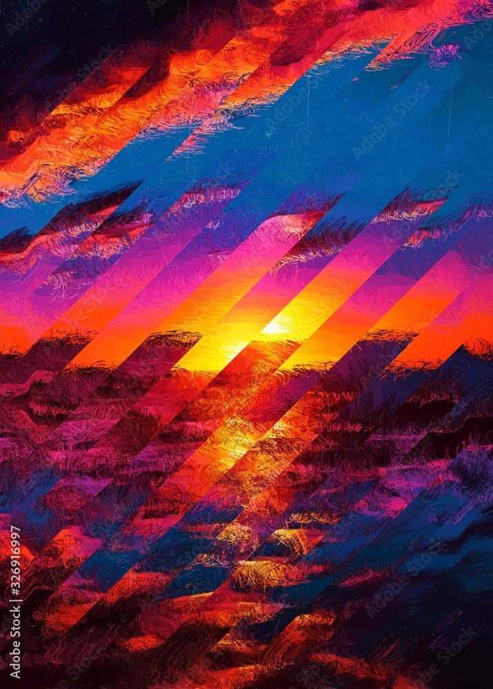 Abstract Geometric Art,Aesthetic Synthwave Cyberpunk Art,Cyberpunk 80s ...