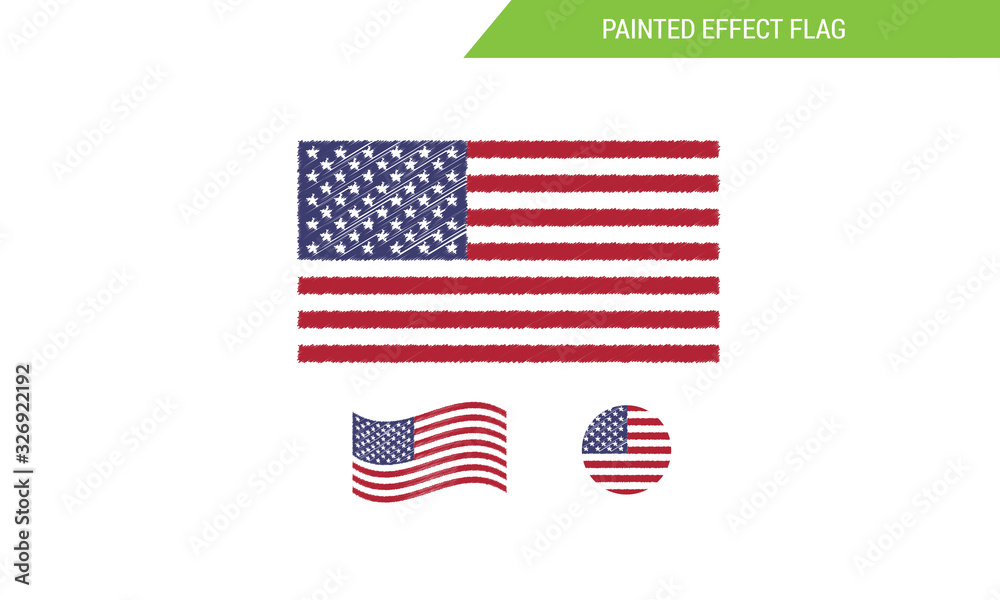USA painted flag national symbol United States decoration Stock Vector ...