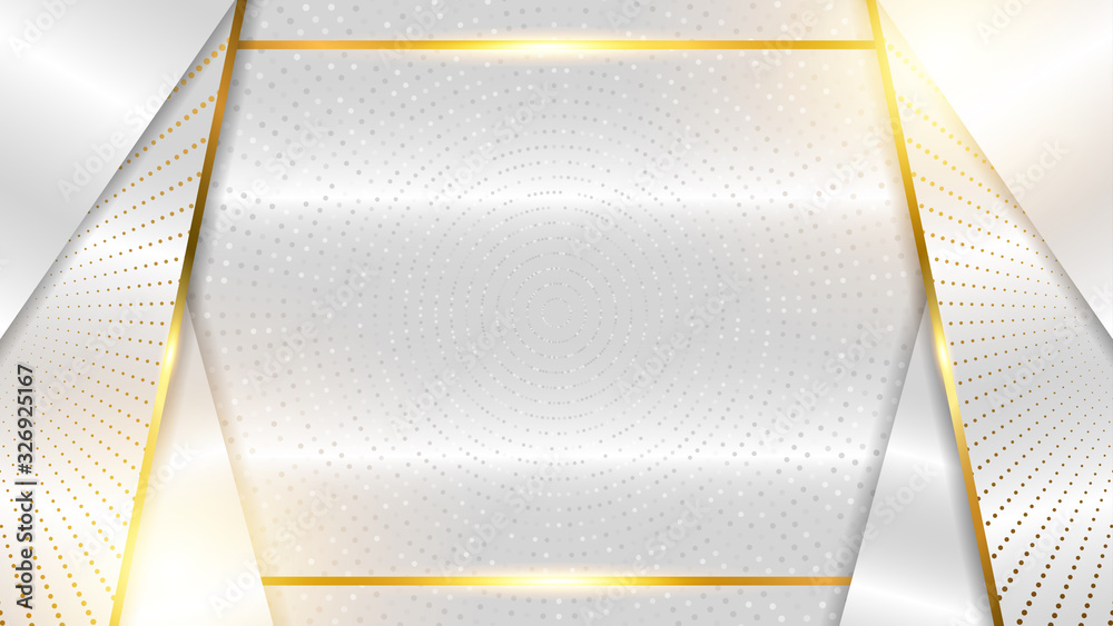 Dynamic Luxurious White Grey Background Abstract Highlight with Gold ...