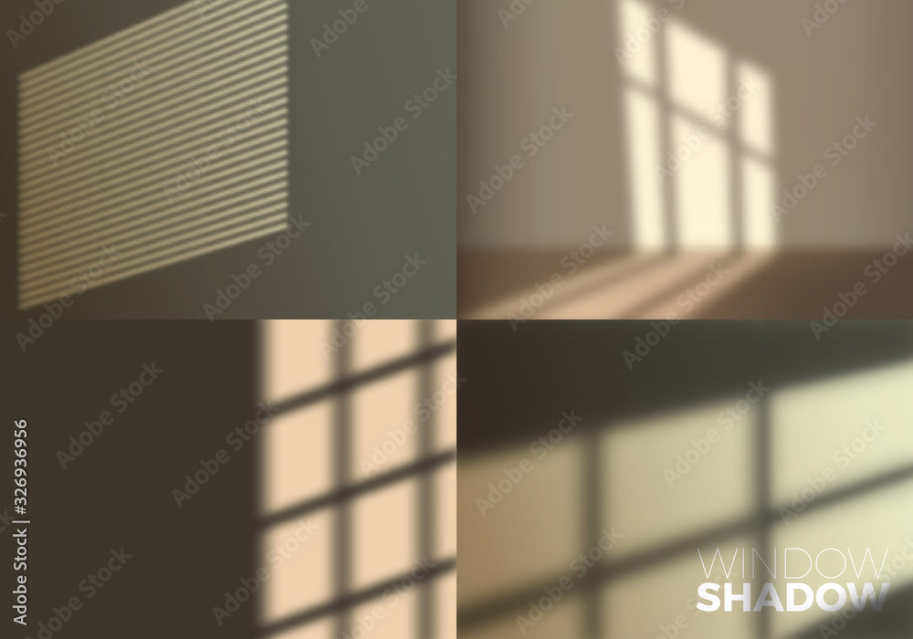 Set of Vector Transparent Realistic Shadow of Window. Decorative Design ...