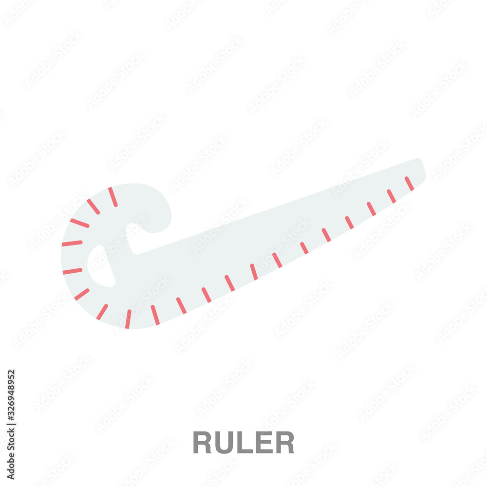 ruler flat icon on white transparent background. You can be used black ...