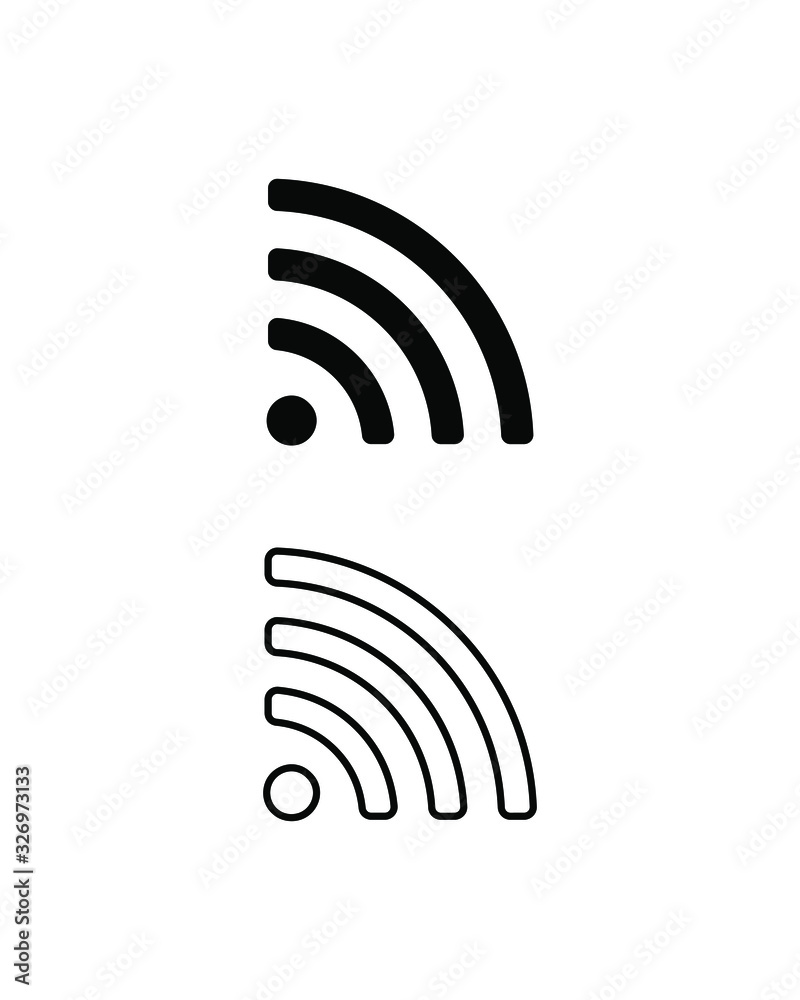 Wi-fi icon. Wifi symbol. Wireless internet connection sign. Simple flat ...