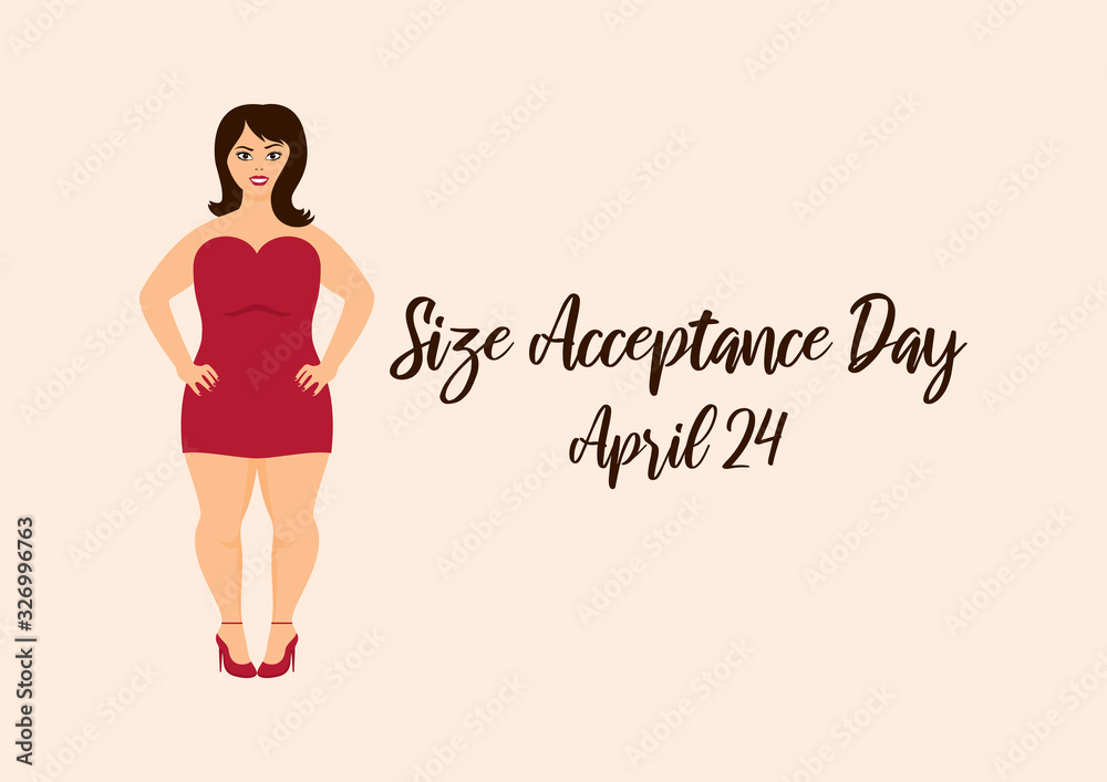 Size Acceptance Day vector. International No Diet Day. Curvy woman ...