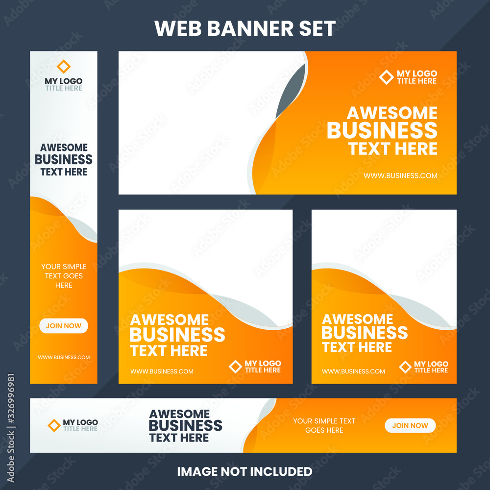 Modern web banner ad set template Premium Vector Stock Vector | Adobe Stock