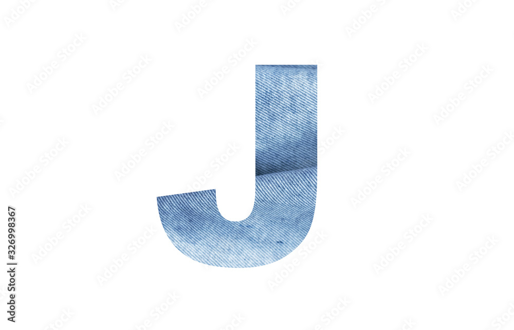 Letter " J " of the alphabet denim. Illustration of the alphabet ...