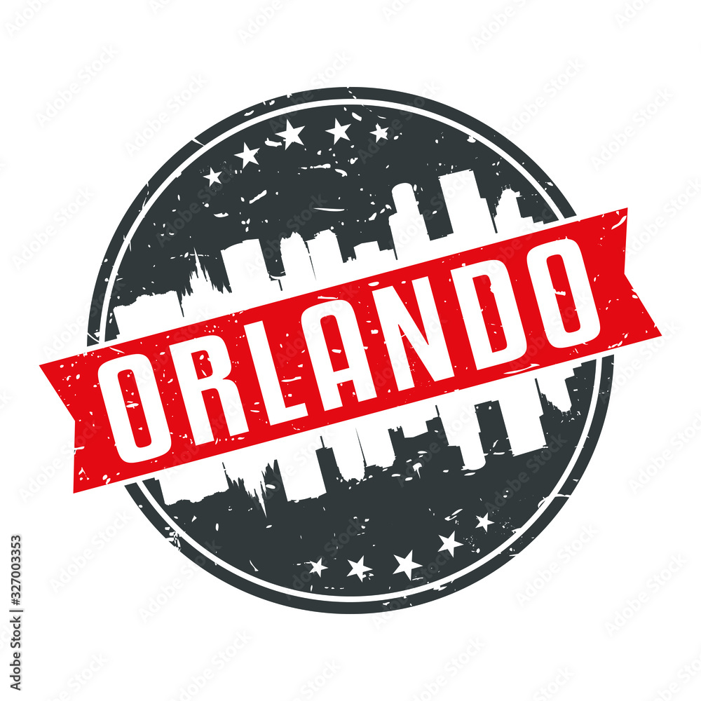 Orlando Florida Round. Travel Stamp Icon Skyline City Design Vector ...