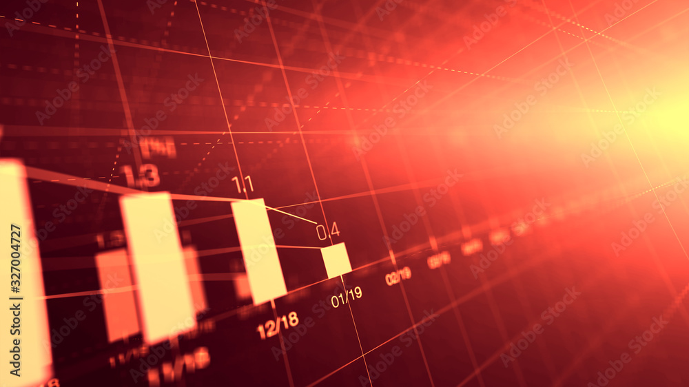 Poster Financial graph showing statistics, prices falling, stock market ...
