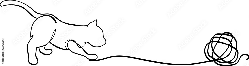line art drawing cat for shirts, fabric, poster wallpaper and poster ...