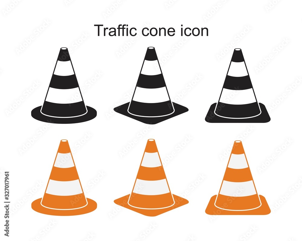Traffic cone icon symbol Flat vector illustration for graphic and web ...