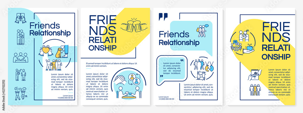 Friends relationship brochure template. Friendship core values. Flyer ...