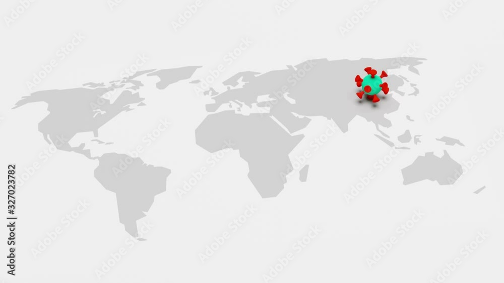 Molecule of coronavirus (2019-ncov, covid-19, sars-cov-2) is rotating ...