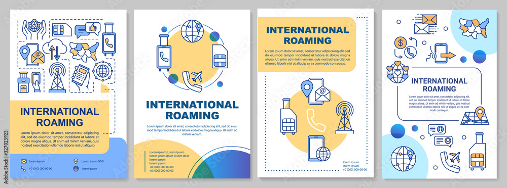 International roaming brochure template. Foreign service network use ...