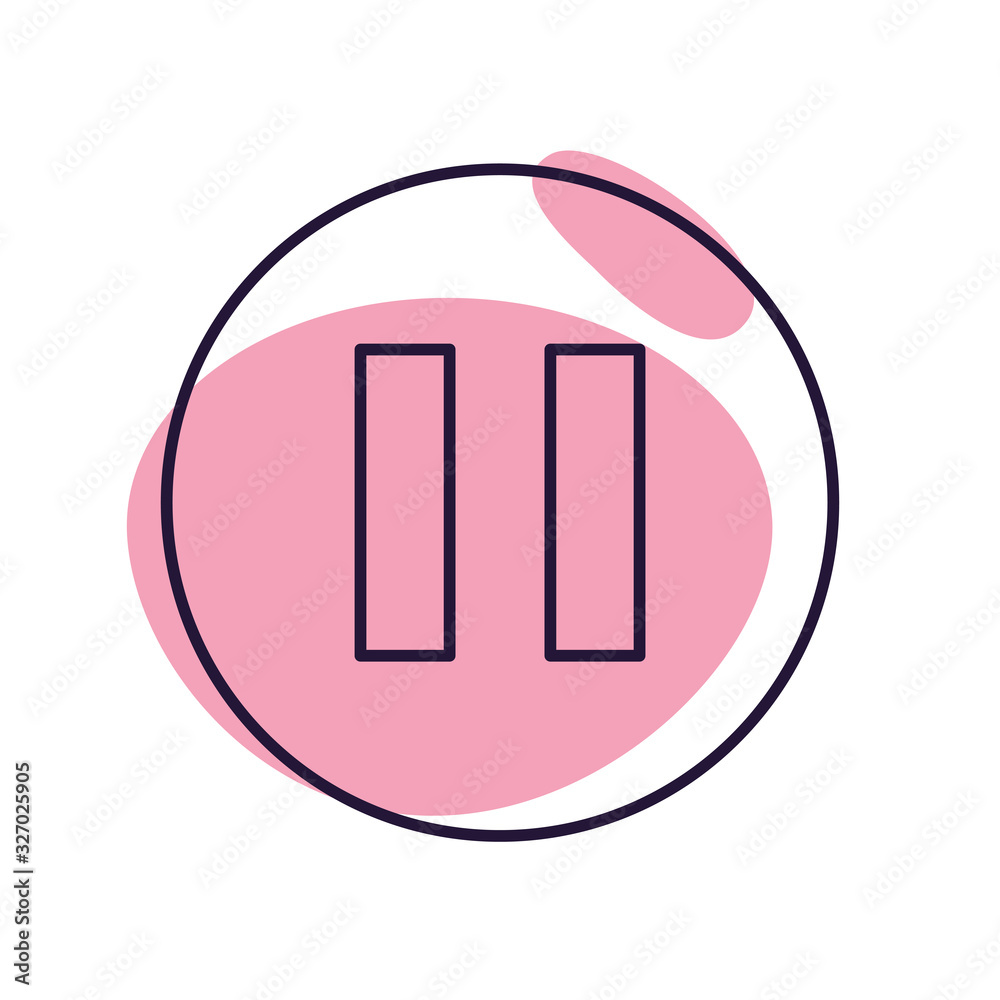 Isolated music pause button line style icon vector design Stock Vector ...