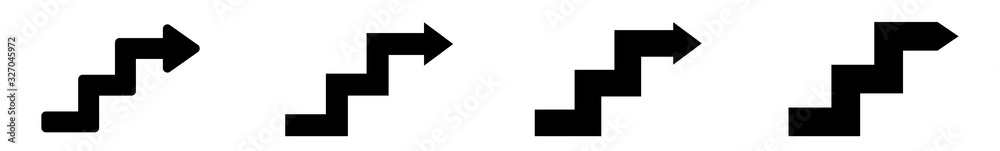 Upstairs Arrow Icon Black | Staircase Illustration | Stairway Symbol ...