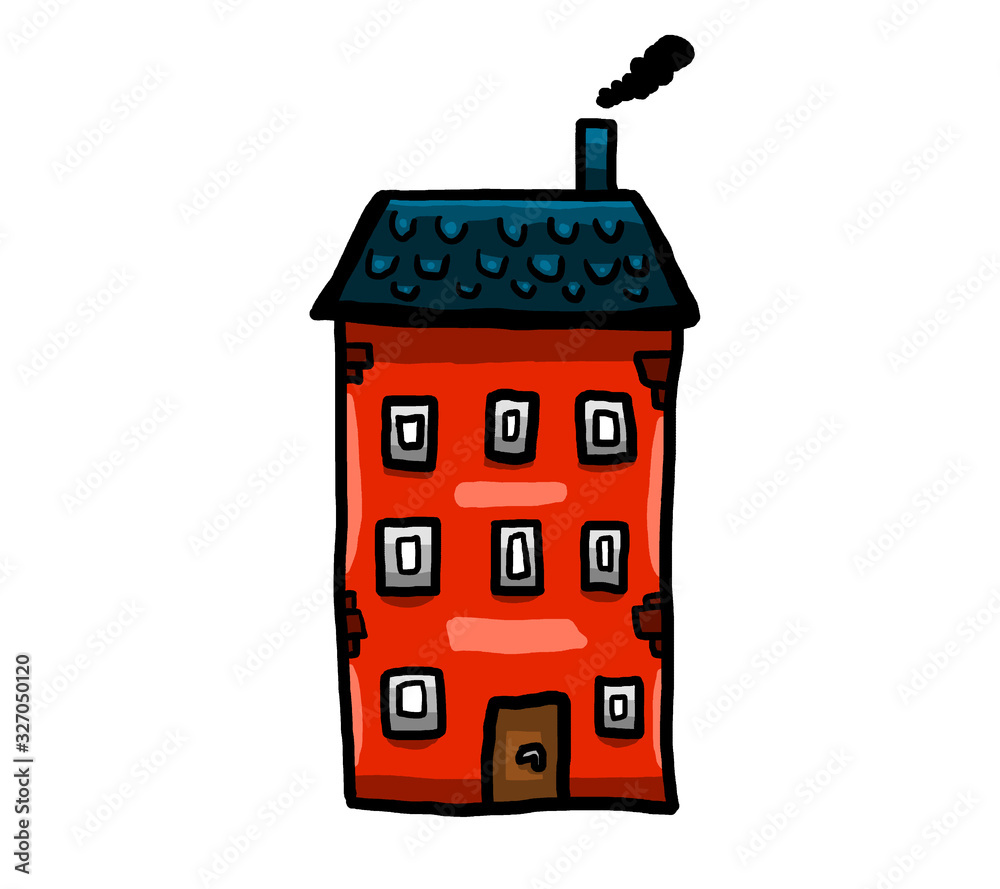 Cartoon Stylized London House Stock Illustration | Adobe Stock