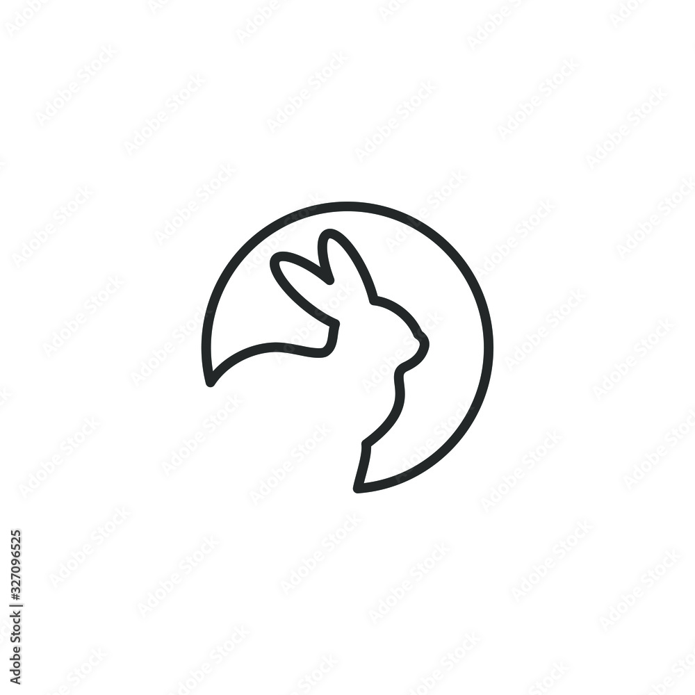 bunny icon template color editable. bunny symbol vector sign isolated ...