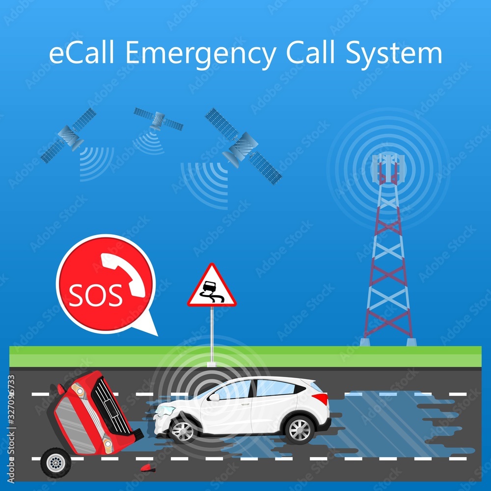 E Call eCall emergency call car crash drive radio navigation global ...