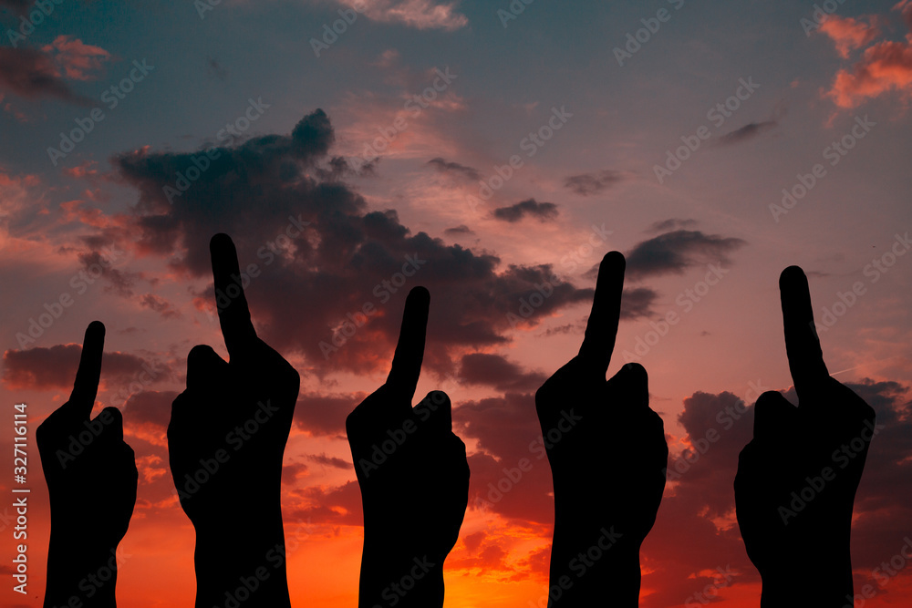 Middle finger gesture Stock Photo | Adobe Stock