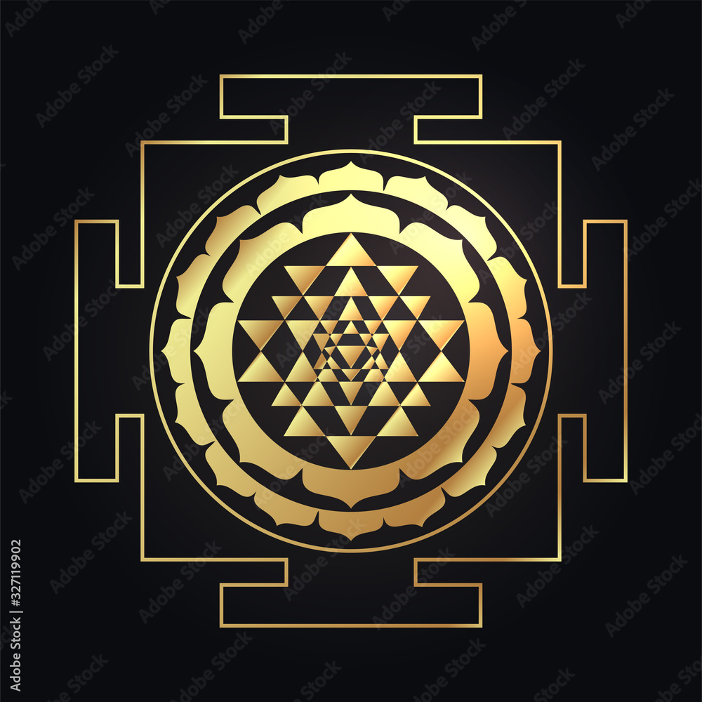 The Sri Yantra or Sri Chakra, form of mystical diagram, Shri Vidya ...