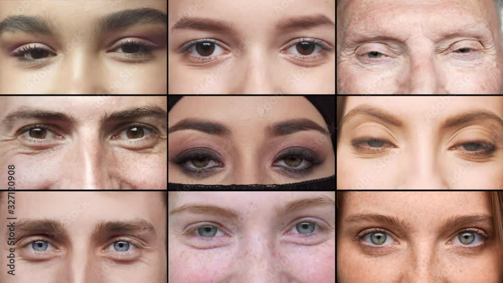 Vídeo do Stock: Diversity, multiethnic world concept. Close-up split ...