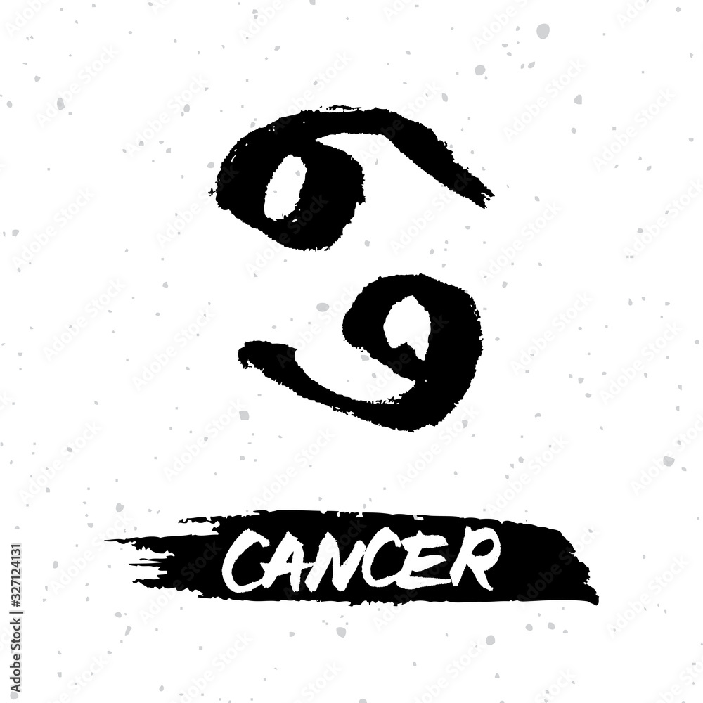 Cancer horoscope sign, symbol, zodiac sign. Hand drawn vector ...