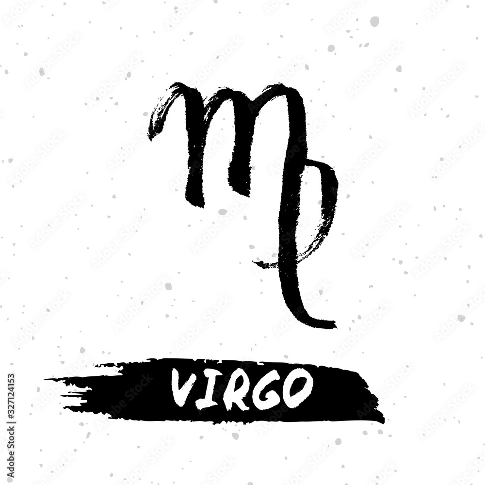 Virgo horoscope sign, symbol, zodiac sign. Hand drawn vector ...