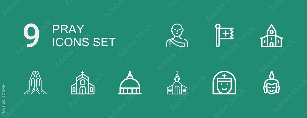 Editable 9 pray icons for web and mobile Stock Vector | Adobe Stock