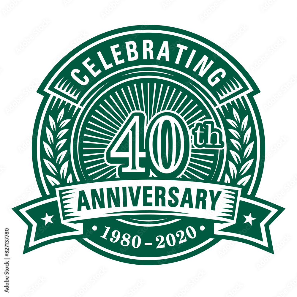 40 years of celebrations design template. 40th anniversary logo. Vector ...