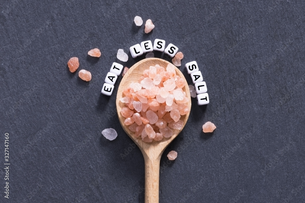 Eat less salt concept to decrease blood pressure hypertension with ...