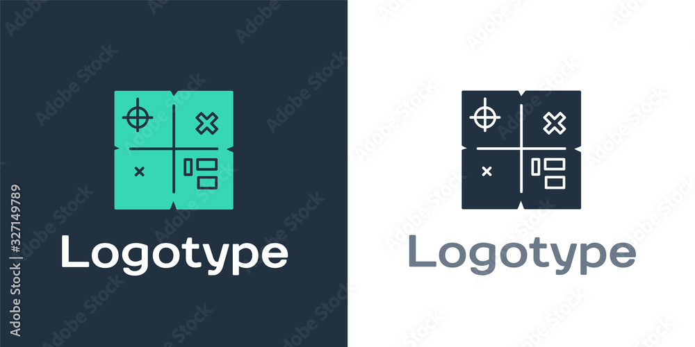 Logotype Treasure map icon isolated on white background. Logo design ...