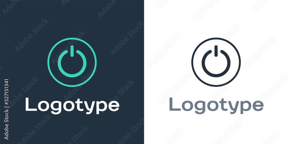 Logotype Power button icon isolated on white background. Start sign ...