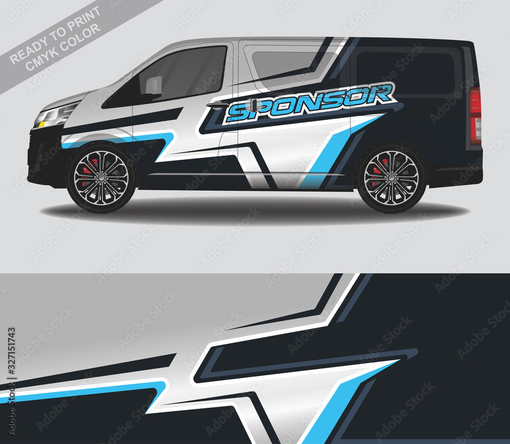 Car wrap decal design vector, custom livery race rally car vehicle ...