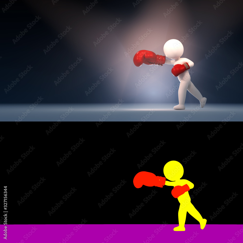 Stickman engage in a gang fight, 3D render Stock Illustration | Adobe Stock