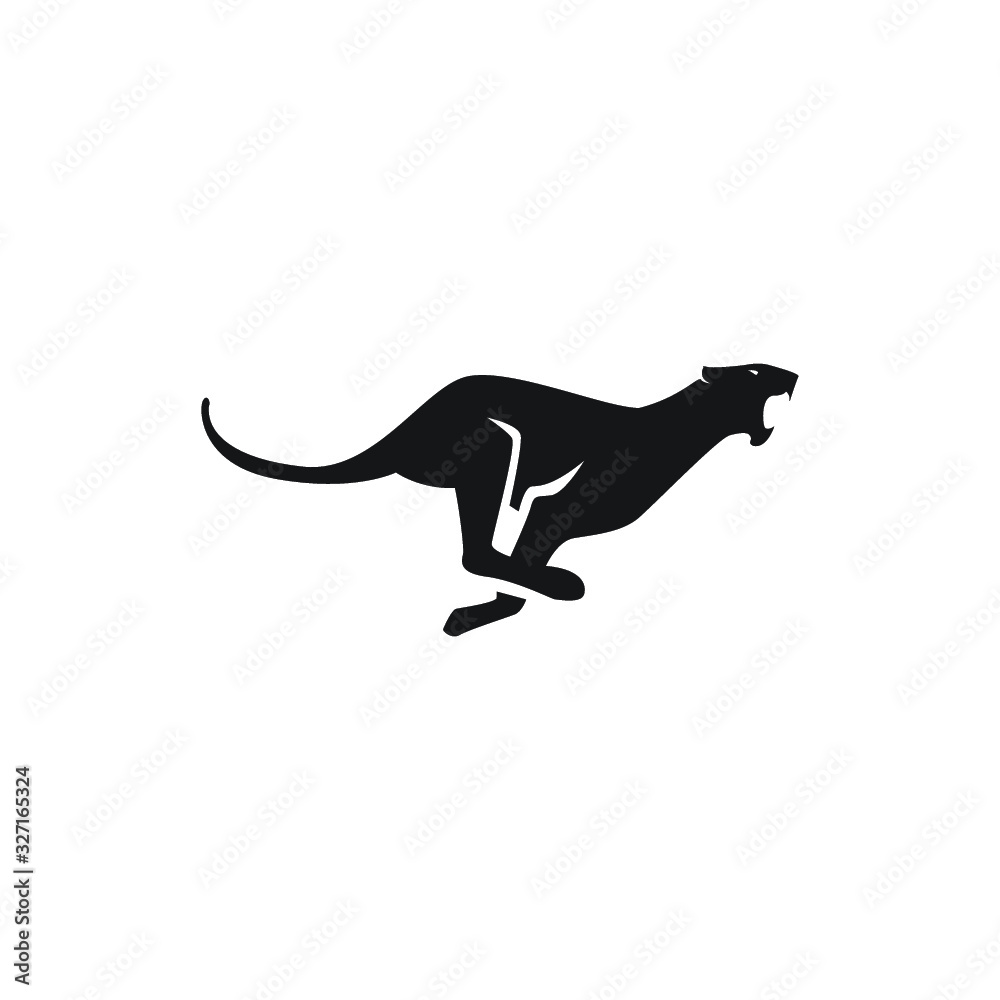 Elegant Masculin Black panther Running logo design Stock Vector | Adobe ...