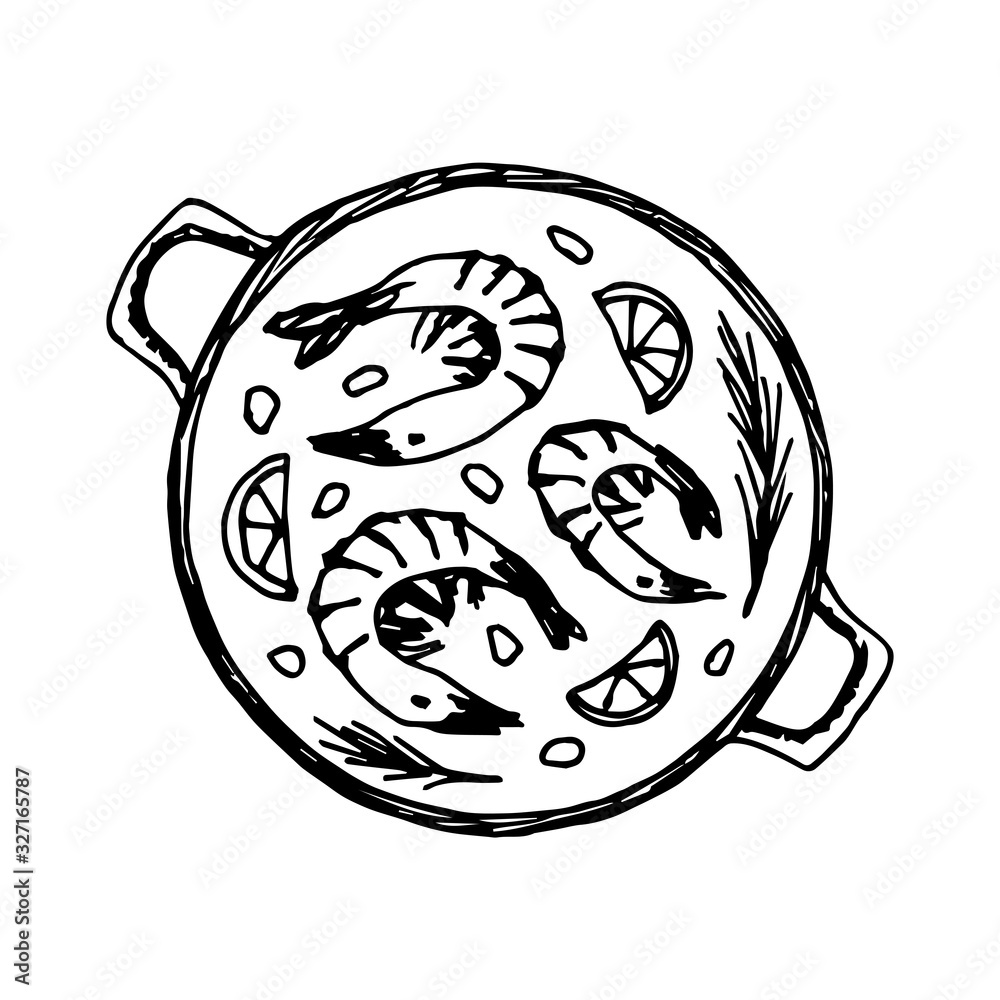 Cooked Shrimp Drawing