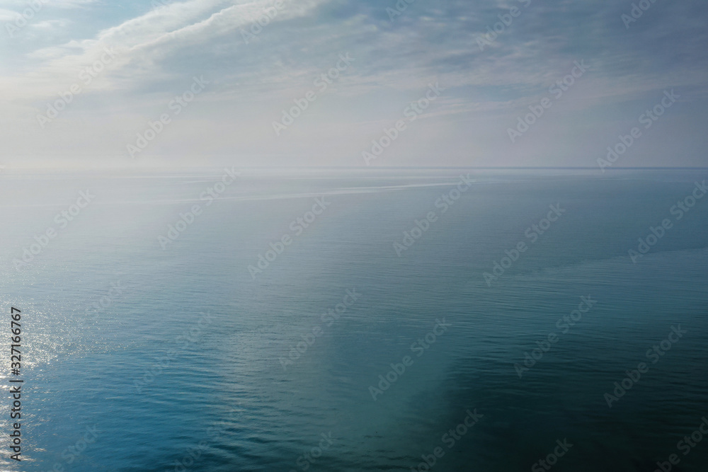 Aerial top down view photo of azure blue ocean waves showing beautiful ...