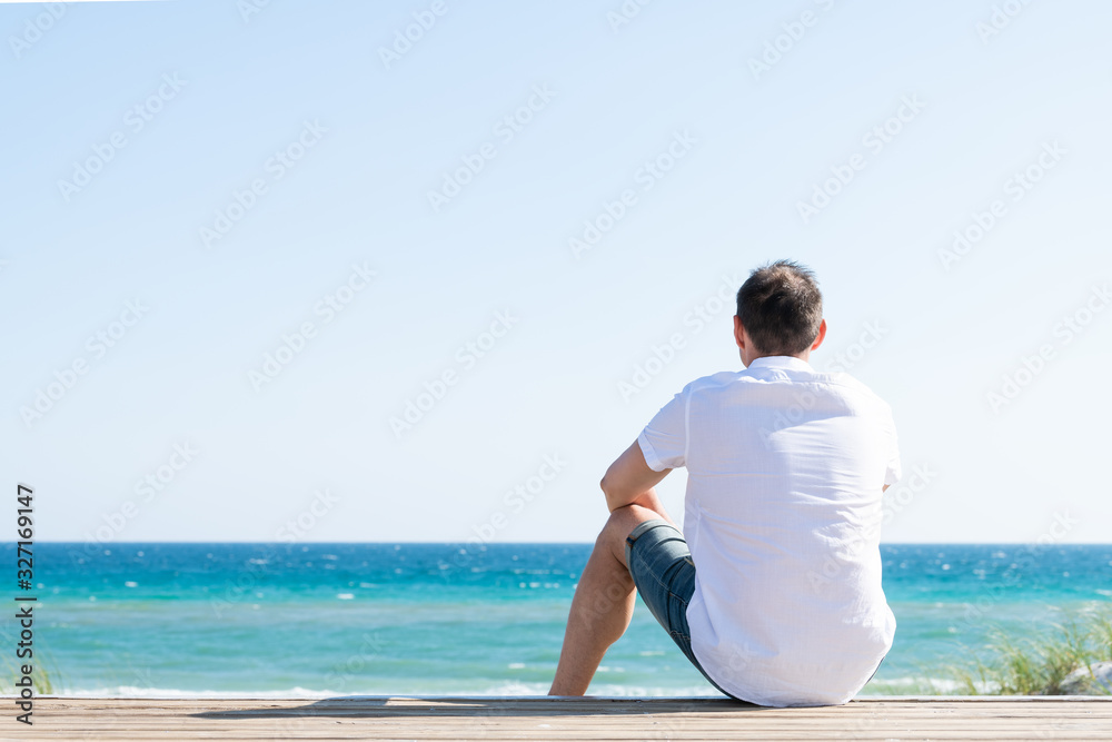 Seaside, Florida wooden wood boardwalk stairs steps during sunny day in ...