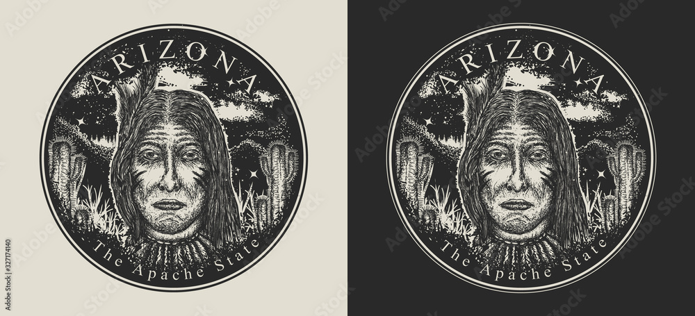 Arizona. United States of America (USA). The Apache state slogan ...