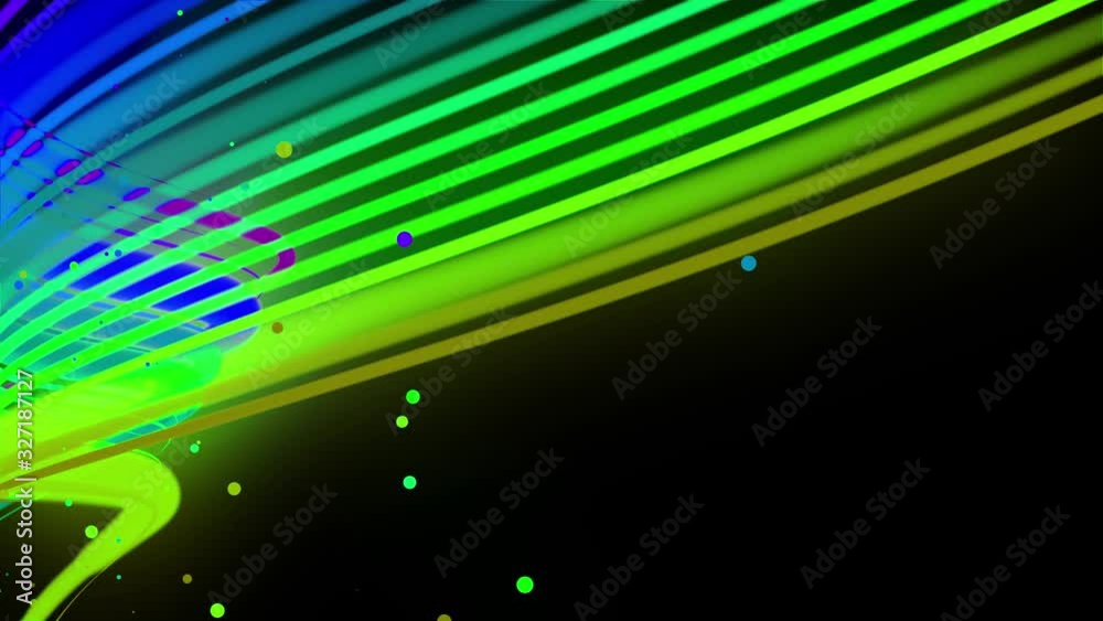 Vidéo Stock multi-colored neon lines sway in the air, smoothly ...