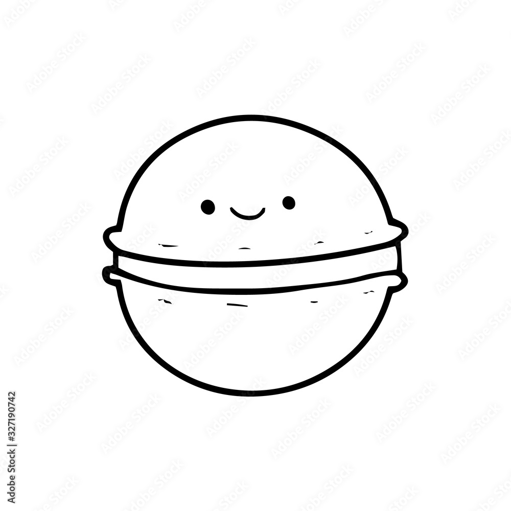 Outline doodle macaroon, great design for any purposes. Vector isolated ...