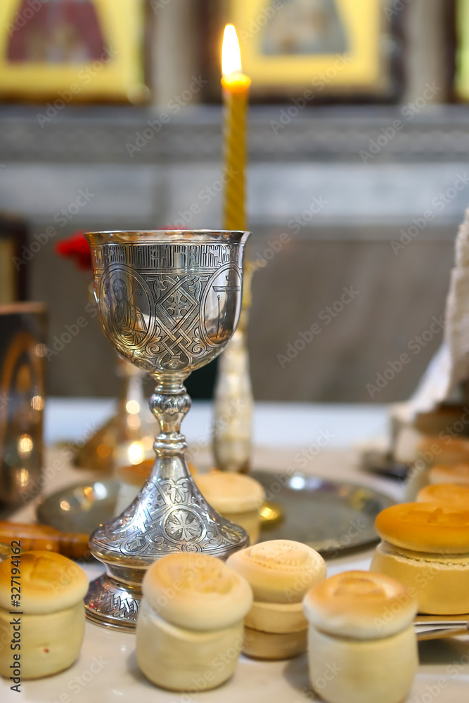 The liturgical liturgical bread of Prosphorus, Prosphora used during ...