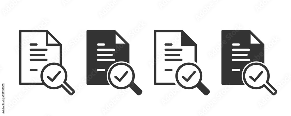 Audit icons in four different versions in a flat design Stock Vector ...
