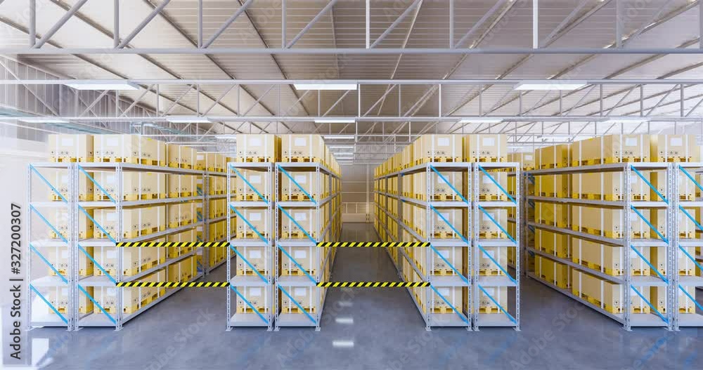 Warehouse or industry building interior. known as distribution center ...