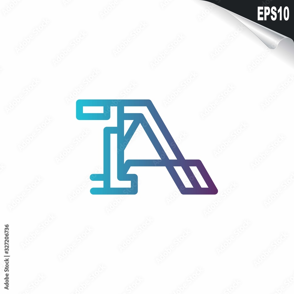 Initial TA Logo monogram design template. Simple elegant shape style ...